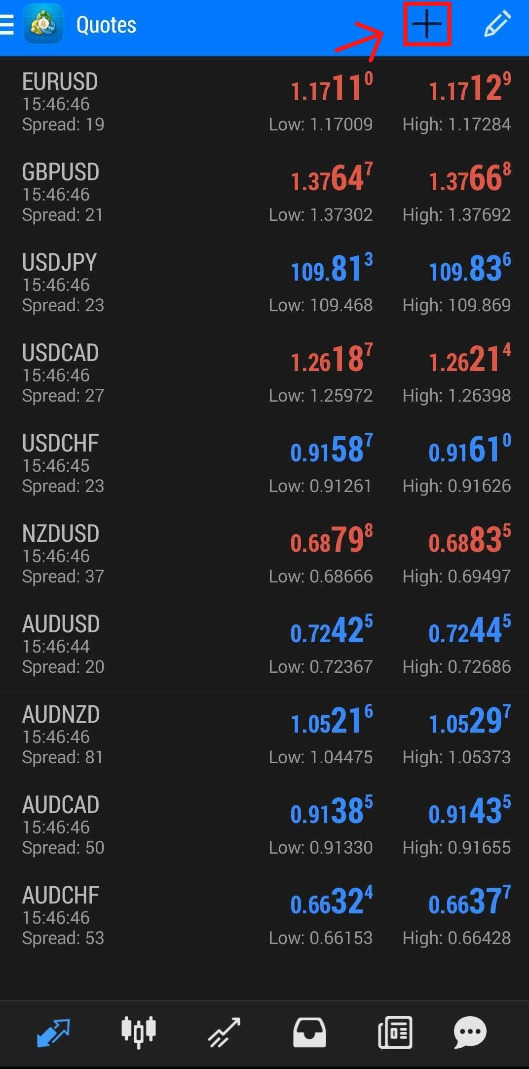 How to View More Trading Symbols on My Android MT4 Mobile Platform? – Valutrades Help Center