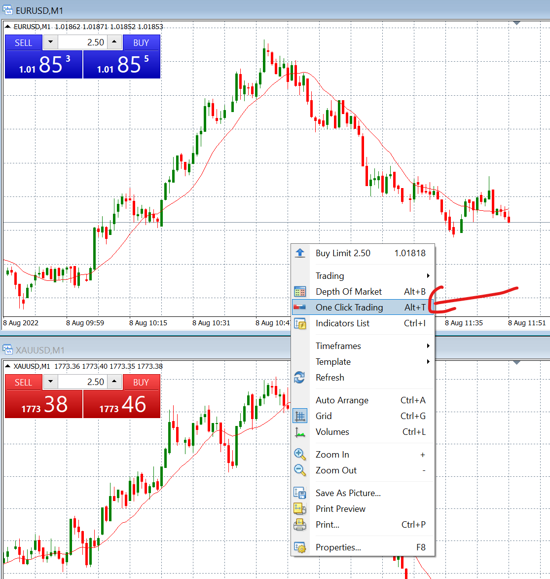 How to Enable One-Click Trading? – Valutrades Help Center